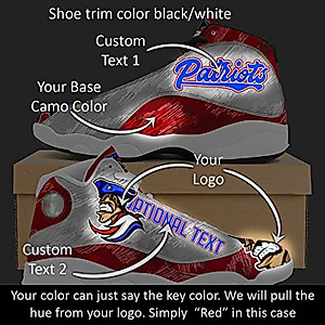 Customized Basketball Shoes with Mascot or Logo Abstract Camouflage Design and Optional Custom Text