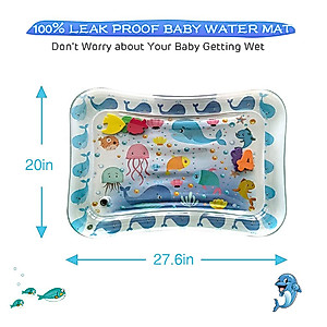 Tummy Time Water Mat Infant Toy Indoor Floor Inflatable Water Mat, Newborn Boys and Girls of 3 6 9 12 Months of Fun Activity Center Toys