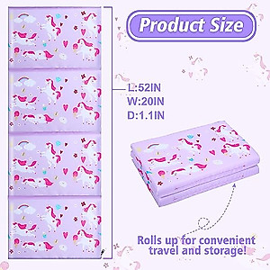 Shellwei Toddler Nap Mat 52 x 20 x 1'' Sleeping Folding Rest Mat Kids Mat for Boys Girls Baby Daycare Preschool Classroom Home Travel (Unicorn)