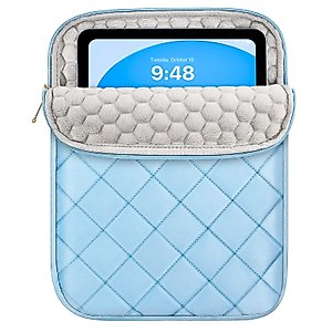 Dadanism 9-11" Tablet Sleeve for iPad 10.2 9/8/7th, iPad 10th Gen 10.9, iPad Pro 11 M4, iPad Air 11", iPad Air 5/4 10.9, Galaxy Tab A9+/S9 FE/A8, Puffy Padded Protective iPad Carrying Case, Blue