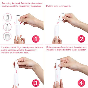 TOUCHBeauty Bikini Trimmer for Women, IPX6 Facial & Eyebrow Hair Trimmer with Case, Painless Body Shaver, Nose Hair Trimmer TB-1753