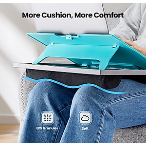 HUANUO Adjustable Lap Desk - with 8 Adjustable Angles & Dual Cushions Laptop Stand for Car Laptop Desk, Work Table, Lap Writing Board & Drawing Desk on Sofa or Bed, HNLD2TB