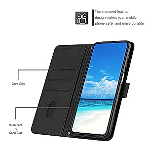 Kainevy for Infinix Hot 30 Play NFC Case Wallet with Lanyard Durable Leather Case for Infinix Hot 30 Play NFC Phone Case with Card Holder Buckle Flip Design Protective Cover for Womem Men (Black)