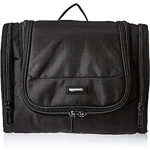 Amazon Basics Hanging, Travel Toiletry Bag Organizer, Shower Dopp Kit, Black