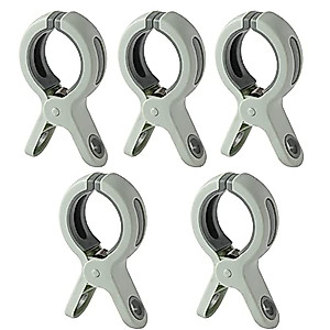 oAutoSjy 5pcs Plastic Clothes Pins, Clothespins Heavy Duty Beach Towel Clips Laundry Clothes Clips, Indoor Outdoor Household Windproof Clamps for Quilt Blanket Curtain, No Trace Fixed Large Clip Green