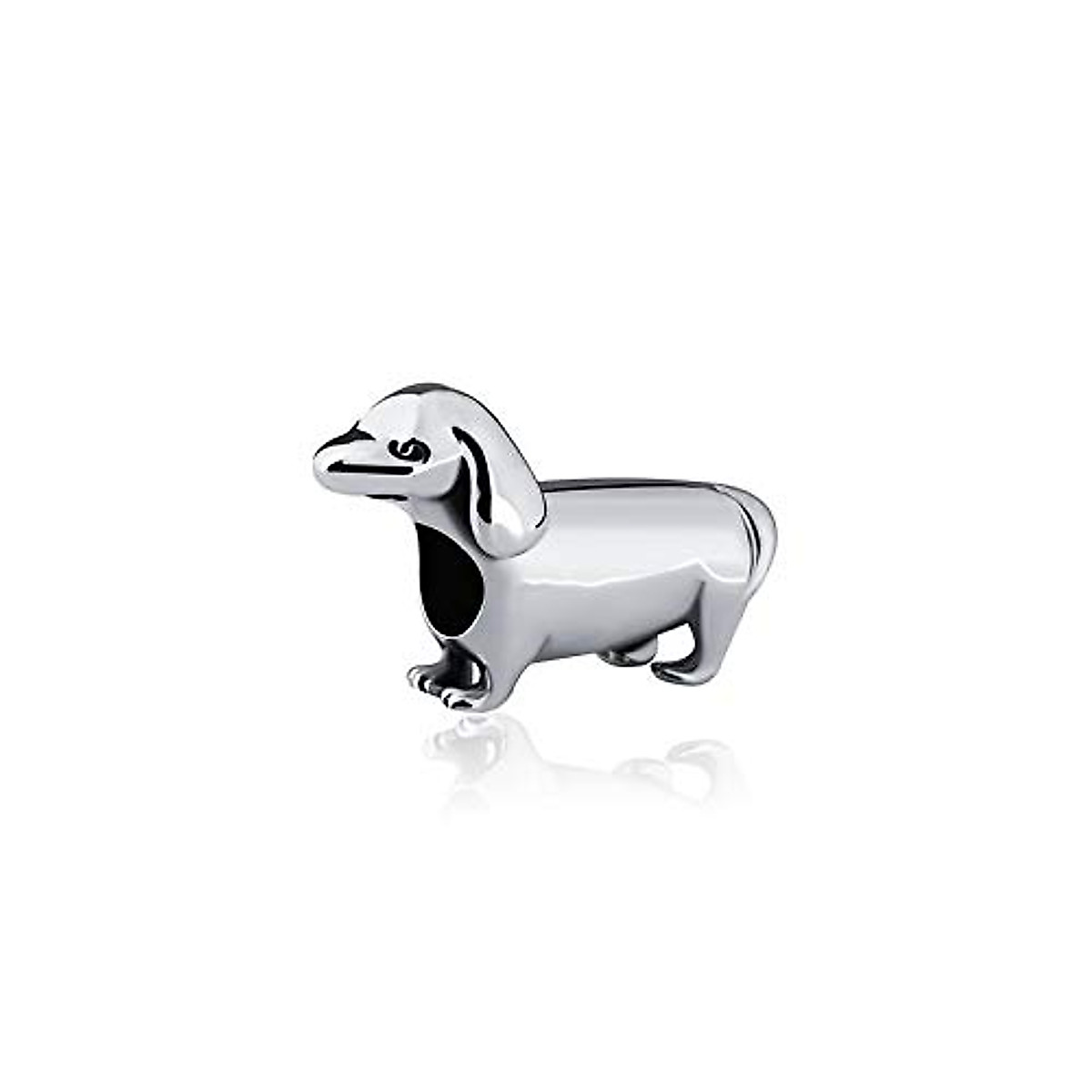 BOLENVI Doxie Dachshund Hound Wiener Dog 925 Sterling Silver Charm Bead For Pandora & Similar Charm Bracelets or Necklaces