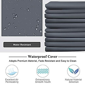 Tangkula Patio Corner Sofa Set 3 Piece, Outdoor Rattan Sofa Set, Includes Lounge Chaise, Loveseat & Coffee Table, Patio Garden Poolside Lawn Backyard Furniture (Gray)