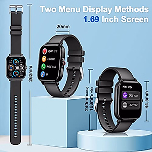 Smart Watch for Men Women 2022, 1.69" inch Fitness Tracker Watch Sport Smartwatch with Heart Rate and Sleep Monitor, IP68 Waterproof Calorie/Step Counter Activity Tracker/Smart Tracker for Android iOS