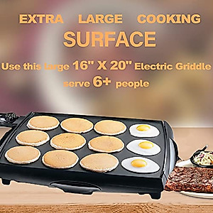 Electric Griddle Extra Large Nonstick - 16 Slices of French Toast at One Time for Breakfast