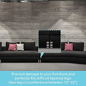 16 Pieces Rubber Couch Sectional Connectors Non Slip Sectional Sofa Locks with Hook and Loop Cinch Clips Innovative Double Couch Furniture Clips Joint Snap Locks for Sliding Sofa