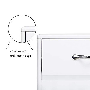 GLCHQ Storage Drawer File Cabinet nightstand Side Cabinet Entryway Console Side Tableswith Three Drawers and Three Doors for Office or Living Room Kitchen Room (Three Doors, White)