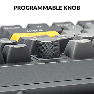 Keychron Q6 Wired Custom Mechanical Keyboard Knob Version, Full-Size QMK/VIA Programmable Macro with Hot-swappable Gateron G Pro Red Switch Double Gasket Compatible with Mac Windows Linux (Grey)