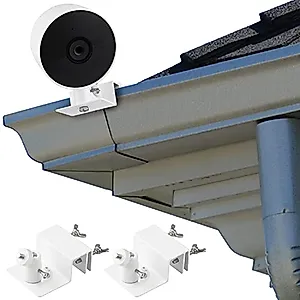 Weatherproof Gutter Mount for Google Nest Cam (Battery), Adjustable Aluminum Alloy Mount Bracket with No Drilling (2 Pack, White)