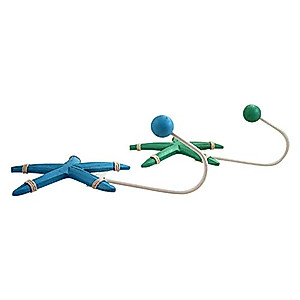 Blue and Teal Wooden Starfish Wall Hooks, Set of 2, 10 1/2 Inch
