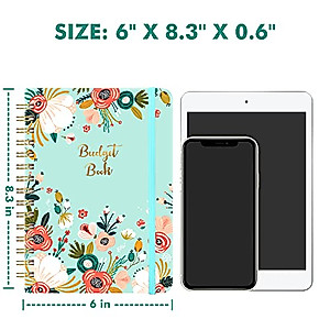 Budget Planner - Budget Book, 12 Month Financial Organizer, Expense Tracker, Undated Finance Planner & Bill Organizer, 8.3" x 6.2" Monthly Budget Book, Account Book, Start Anytime, Inner Pocket, Stickers