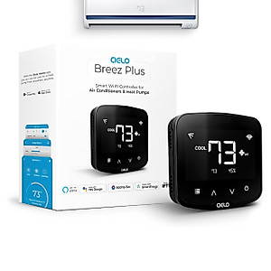 Cielo Breez Plus Smart Air Conditioner Controller | Smart Thermostat for Mini Split, Window & Portable ACs | Alexa, Google, Siri, SmartThings, IFTTT | iOS & Android | Inbuilt Temp & Humidity Sensors