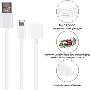Charger Adapter for Apple Pencil Adapter Compatible with iPad Pro Pencil Accessories Male to Female Flexible Connector 2in1 Charging Cable 150CM