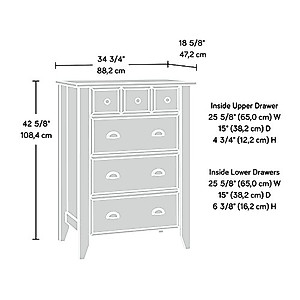 Sauder Shoal Creek 4-Drawer Dresser, Soft White finish