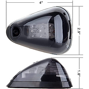 5 X Cab Marker Light,Smoke Lens White LED Cab Roof Running Lights, Accessories Light w/Wiring Pack Compatible with 1999-2016 F150 F250 F350 F450 F550 F650 F750 E150 E250 Super Duty Pickup Trucks