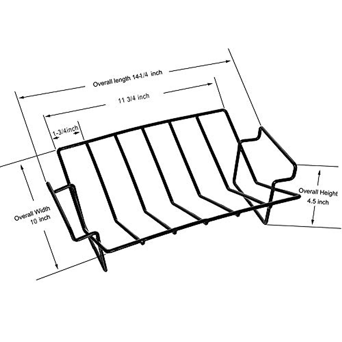 Mydracas BBQ Rib Racks for Smoking and Grilling,Turkey Roasting Rack Roast Rack Dual Purpose fit for Large Big Green Egg and Kamado Joe,Primo,Vision,18 inches and Bigger Grill