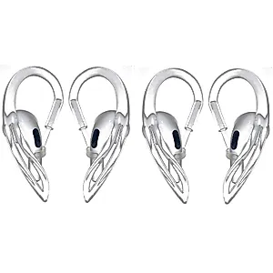 Ear Hook Compatible with AirPods Pro Compatible with AirPods 3/2/1, JNSA Ear Hooks 4 PCS 2 Pairs for AirPod Pro/3/2/1, Transparent 2Pair