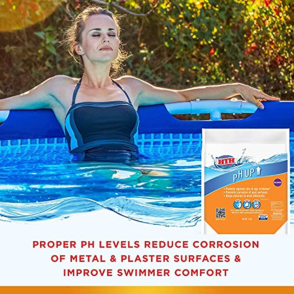 HTH 67041 pH Up Swimming Pool Chemical Balancer, 4 lbs