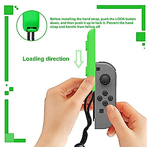 XBERSTAR 1 Pair Portable Controller Carrying Hand Strap Wrist Rope for Switch Video Games (Green)