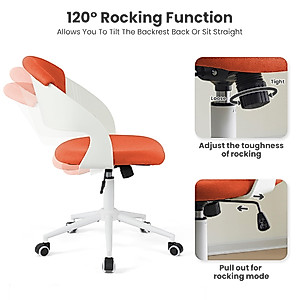 HYLONE Kids Desk Chair Set of 2, Cute Study Chair for Boys Girls Height Adjustable, Swivel Computer Task Student Chairs for Growing Teen, Office Chair for Home/School/Office, Orange