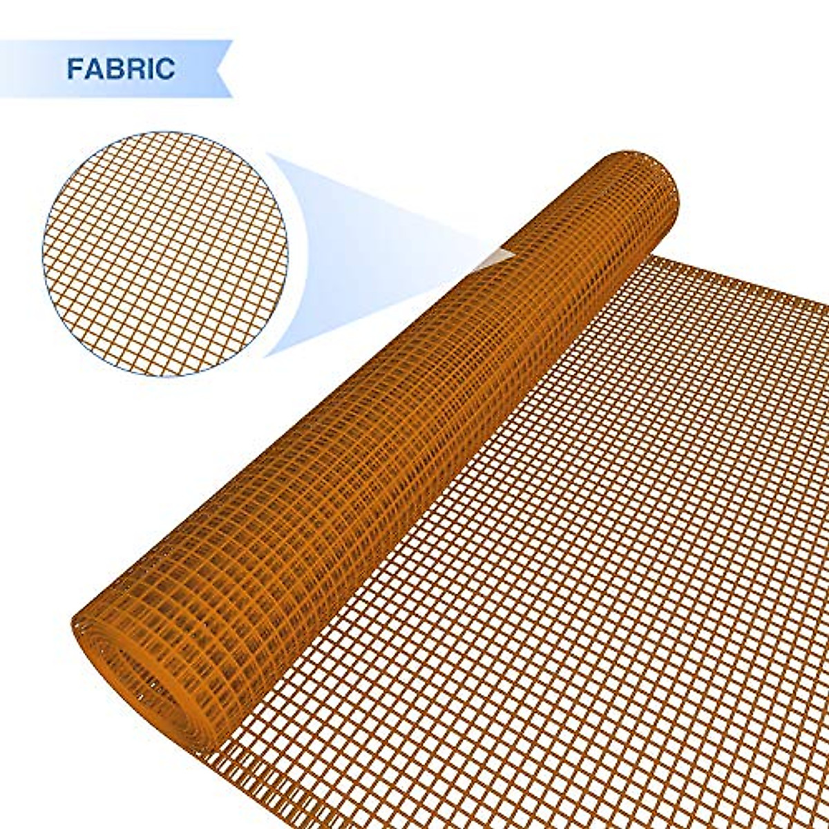 E&K Outdoor Fence Screen for Veggie Garden Backyard Chicken Yard Mesh Net Safety Fence Barrier for Dogs Rabbits Puppy Balcony Deck Patio Porch 3'H x 129'L Orange