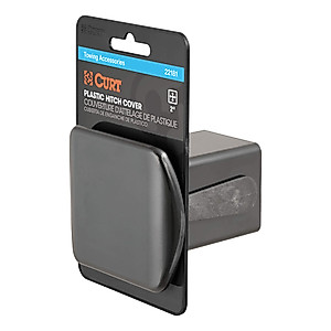 CURT 22181 Black Plastic Trailer Hitch Cover, Fits 2-Inch Receiver