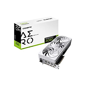 Gigabyte GV-N4080AERO OC-16GD GeForce RTX 4080 16GB AERO OC Graphics Card, 3X WINDFORCE Fans, 16GB 256-bit GDDR6X, Video Card
