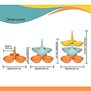 3 Compartment Serving Dishes| 3pcs Bowl Set For Entertaining |Relish Dish Tray For Fruits, Chips, Snack, Dessert Display