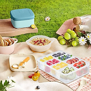 Tamnjvrr 3 Pcs Snack Box Container Snack Box 8 Compartments Snack Containers Reusable Meal Prep Containers Removable Dividers,Dishwasher Safe