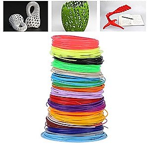 20 Pcs 3D Printer Filaments, 20 Colors 1.75mm PCL Pen Filament Refills for Printer Printing Pen Low Temperature