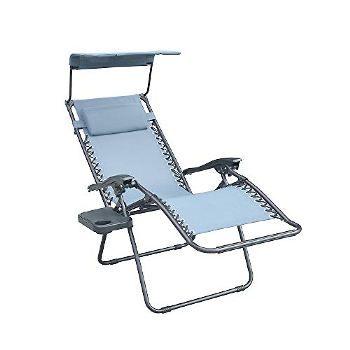 Jeco GCS17 Bonnie Zero Gravity Chair with Sunshade Pillow and Drink Tray-Gray