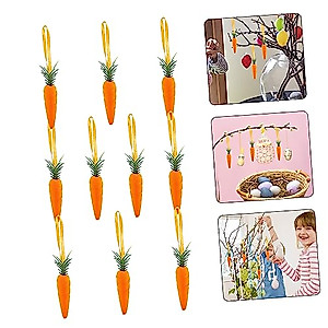 DECHOUS 10pcs Easter Decoration Easter Carrot Easter Tree Decorations and Ornaments Egg Easter Tiered Tray Decor Easter Hanging Carrot Easter Hanging Ornaments Carrot Decor Set Rabbit Foam