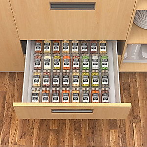 Dingelex 2 Pack Adjustable Expandable 4 Tier Acrylic Spice Rack Tray Drawer Organizer, Clear Spice Drawer Organizer Insert for Kitchen Cabinets, Expands 8’’ to 16’’