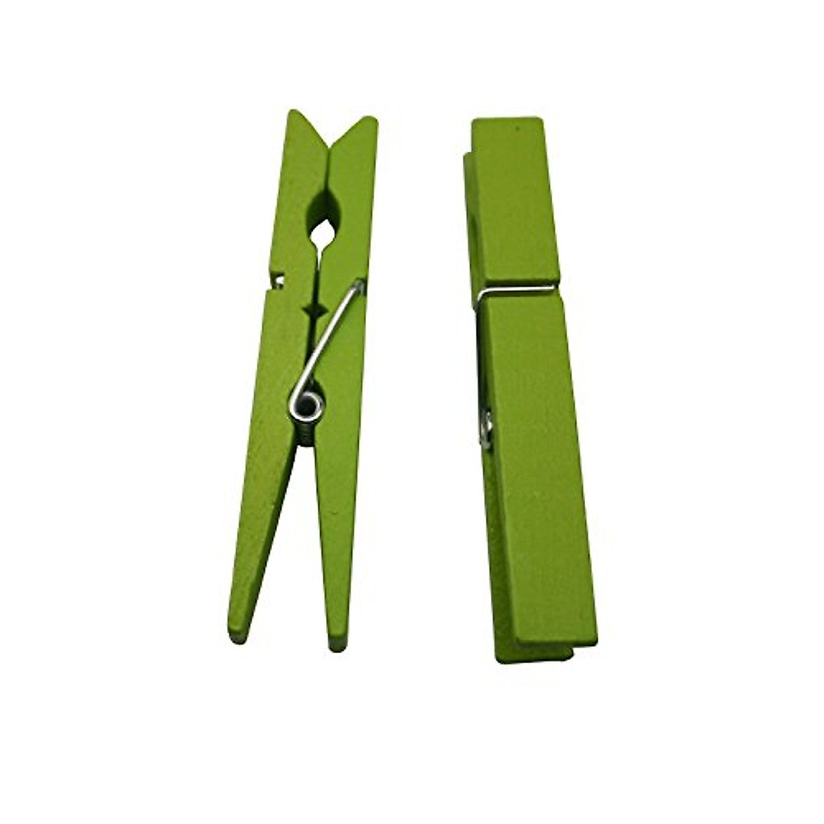 Yongshida Wood Craft Clothespins Pegs with Spring 2.9" Color Green Pack of 40