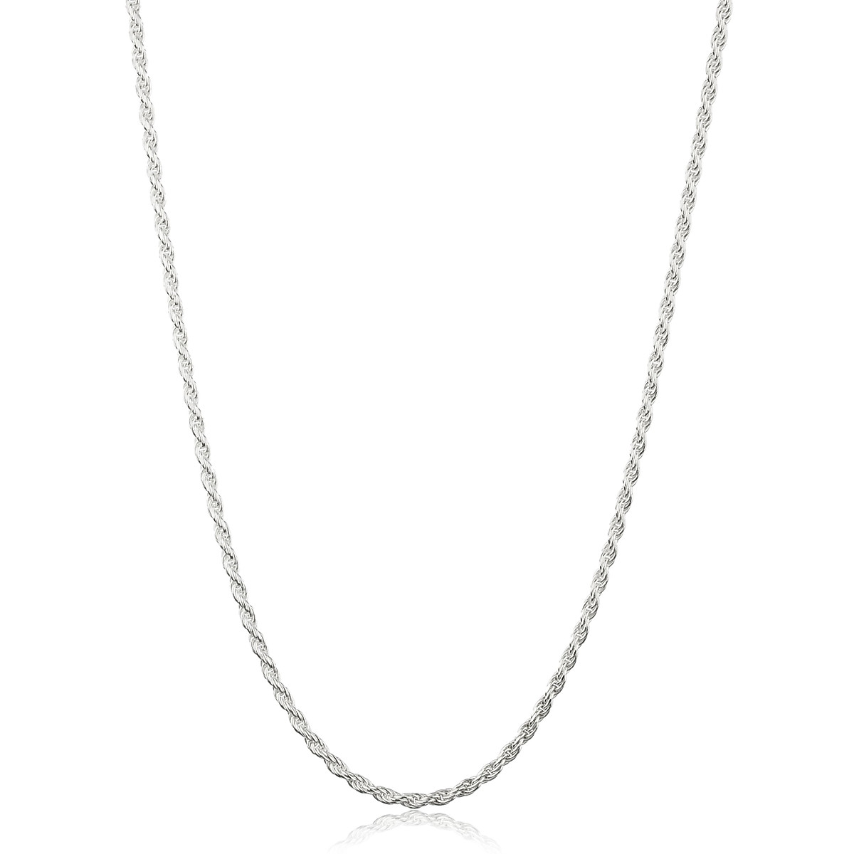 JOTW Sterling Silver 2mm Rope Chain (Sterling-Sterling Silver, 20 Inches) (I-2591)