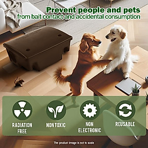 Large Rat Bait Stations 2- Pack | Mouse Bait Station for Home Garden| Rodent Bait Station for Indoor and Outdoor Use | Exterminator Approved | Safe for Family and Pets (Bait is not Included)