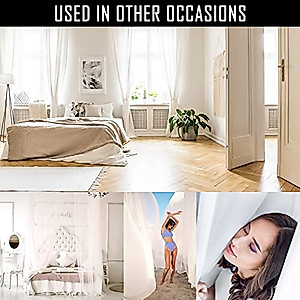 2 Pack White Wedding Backdrop Curtain 10ft by 10ft, Wrinkle-Free Chiffon Fabric Drape 4 Panels 5ft x 10ft Transparency Backdrop Drapes for Wedding Arch Bridal Shower Party Decoration