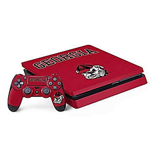 Skinit Decal Gaming Skin Compatible with PS4 Slim Bundle - Officially Licensed College Georgia Bulldogs Design
