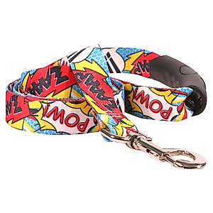 Yellow Dog Design Comic Print Ez-Grip Dog Leash with Comfort Handle 1" Wide and 5' (60") Long, Large