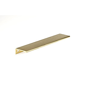 Richelieu Hardware BP9898192166 Lincoln Collection 7 9/16-inch (192 mm) Center-to-Center Satin Gold Modern Cabinet and Drawer Edge Pull Handle for Kitchen, Bathroom, and Furniture