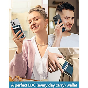 Miroddi for Magsafe Wallet, Stronger Magnetic Phone Wallet with Flexible Adjustable Stand, Leather Phone Wallet for iPhone 15/14/13/12 Series, Magnetic Card Holder 10 Cards, Dark Blue