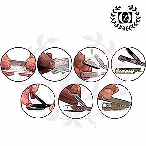 Straight Edge Barber Razor for Close Shaving - Professional Straight Blade Razor for Men with Free Double Edge Blades- Mens Straight Razor Kit