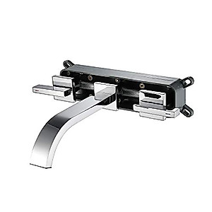 ItoNc Bathtub Faucet Set, Wall-Mounted Copper Black Hot and Cold Washbasin Faucet, Matte Black/Chrome,Copper,Kitchen faucets