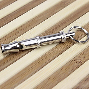LNYMZD Silver Pets Whistle Adjustable Pet Training Sound Control Stainless Steel Puppy Bark Whistles with Suspendable Key Chain Dogs Training and Behavior Aids