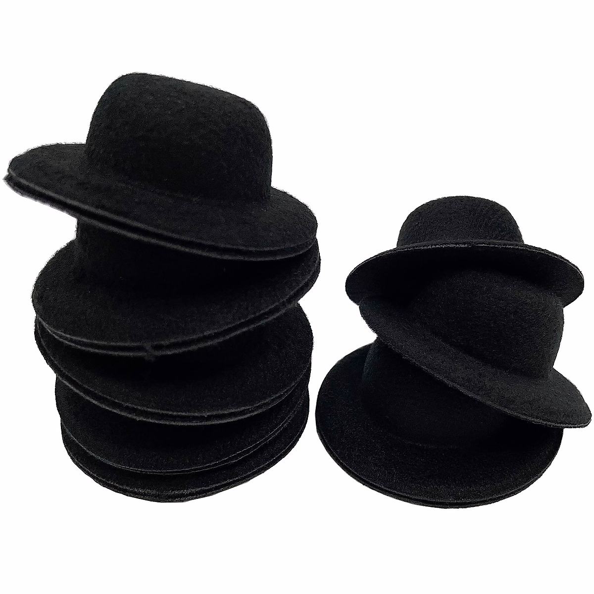 ASFUNG, 20 Pcs Mini Felt Top Hats Miniature Hat for Art & DIY Crafts Accessories Party Christmas Decoration Black, Free Size