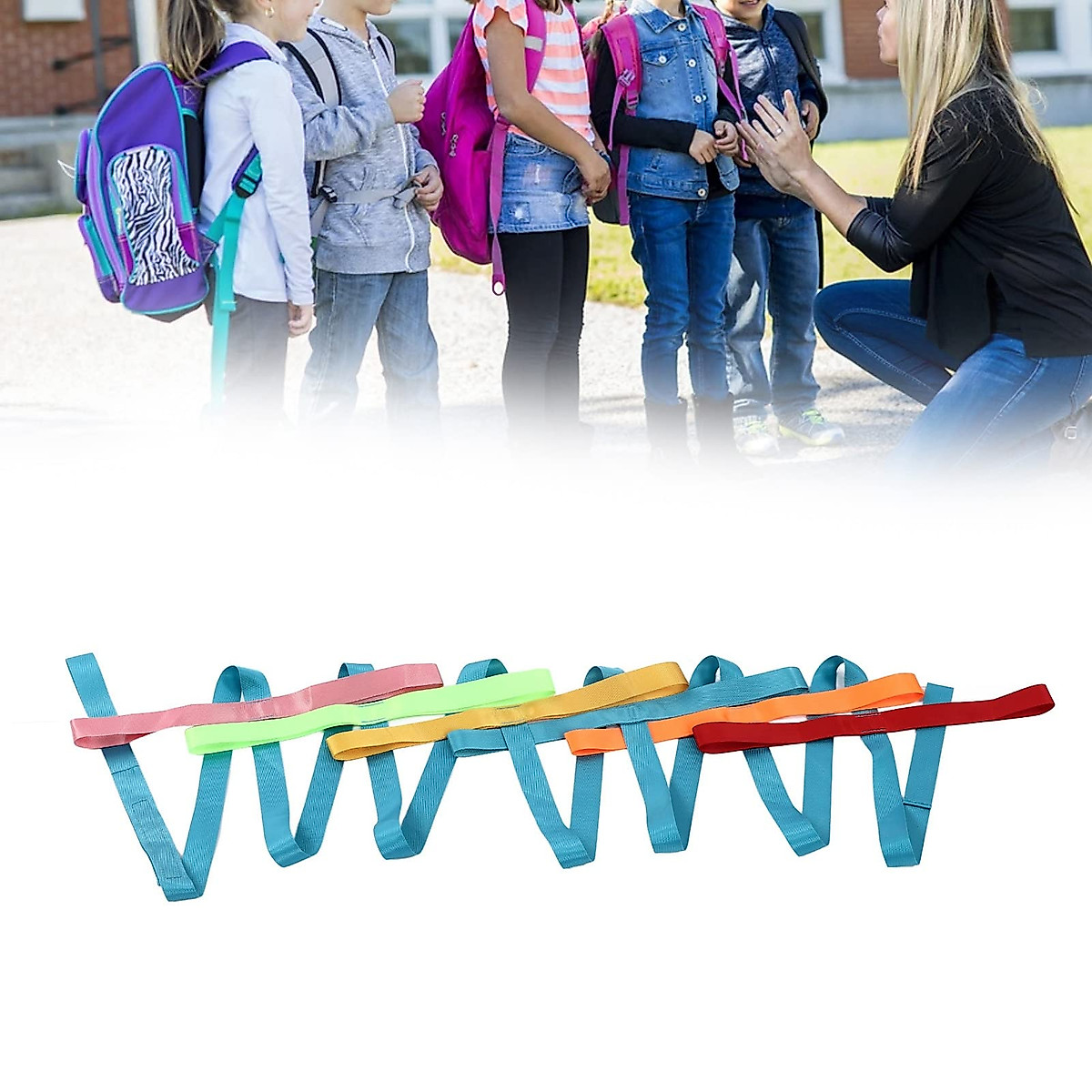 Safety Walking Rope, Sturdy 14 People Children Safety Walking Rope Nylon Webbing Portable Colorful for Daycare School